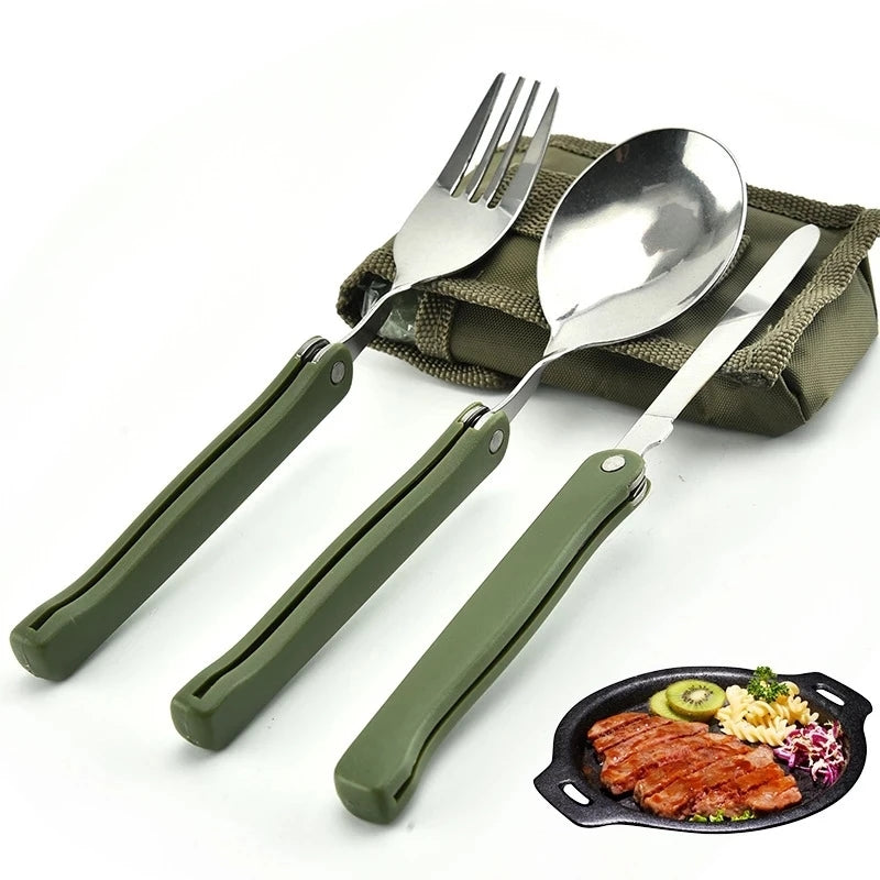 3 in 1 Outdoor Folding Dinnerware Spoon Fork Set– arzaan.pk