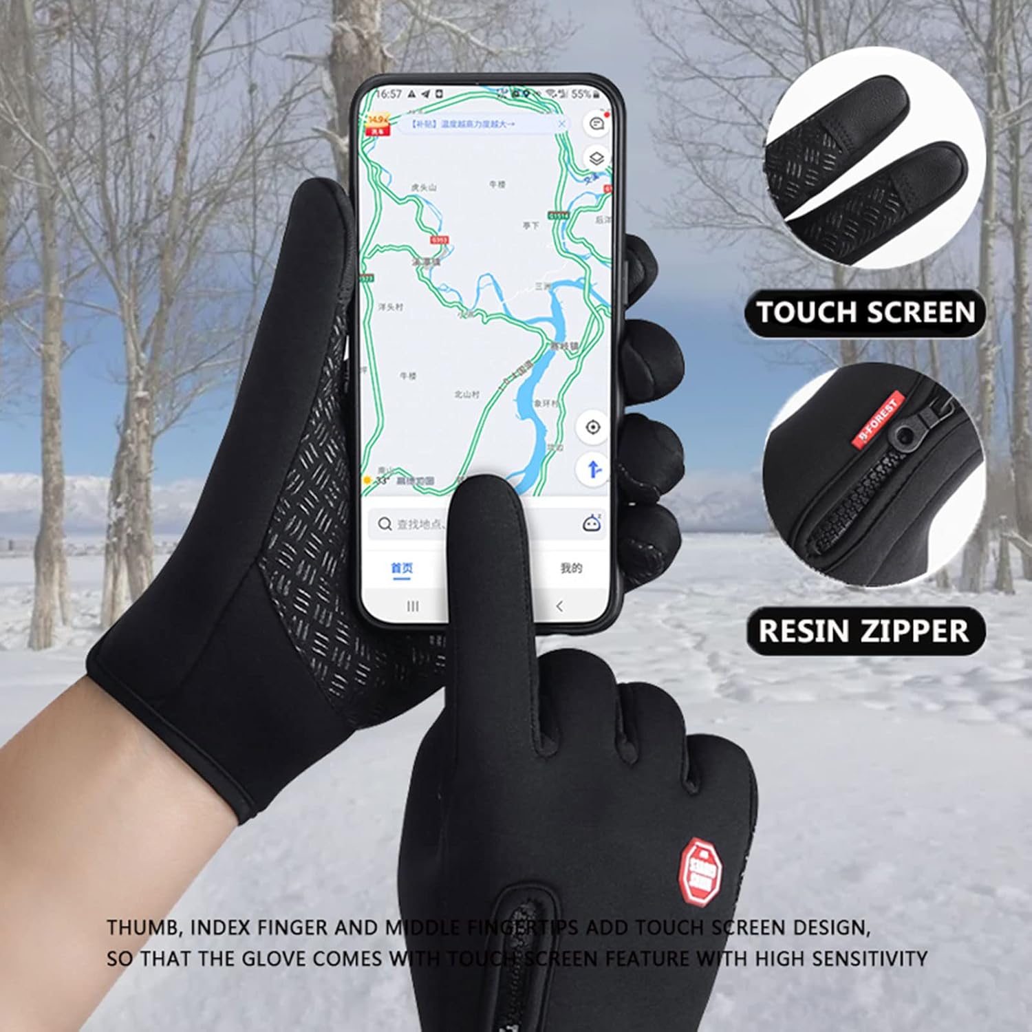 Winter Warm Anti-Slip Touch Screen Full Finger Waterproof Gloves– arzaan.pk