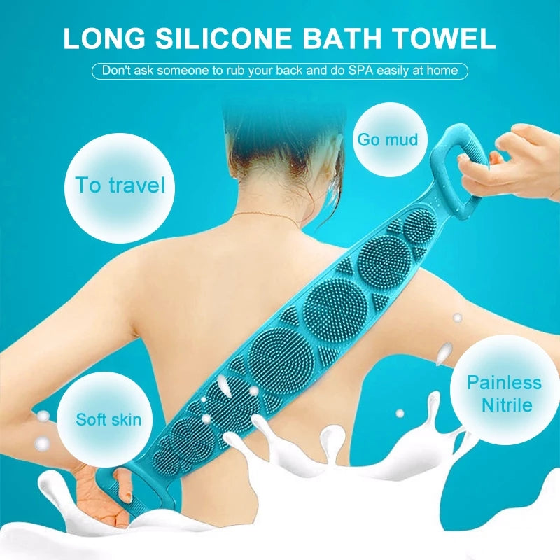 Silicone Back Scrubber, Dual Side Shower Bath Exfoliating Strap– arzaan.pk