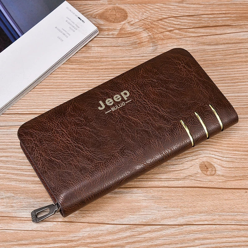JEEP BULUO Men's Leather Wallet for mobile, cash & cards