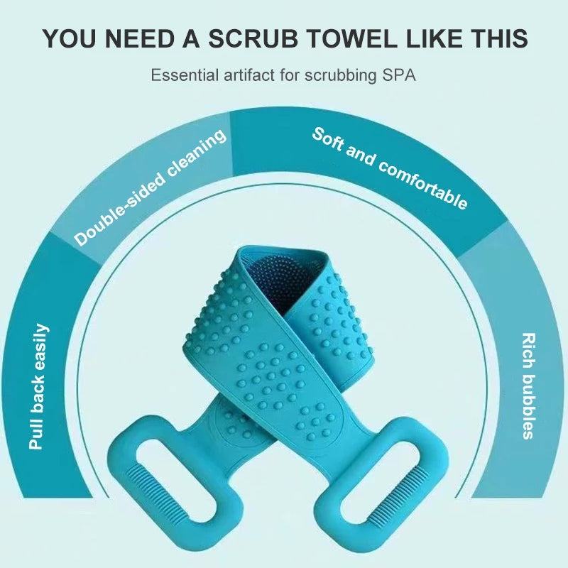 Silicone Back Scrubber Dual Side Shower Bath Exfoliating Strap Arzaan Pk