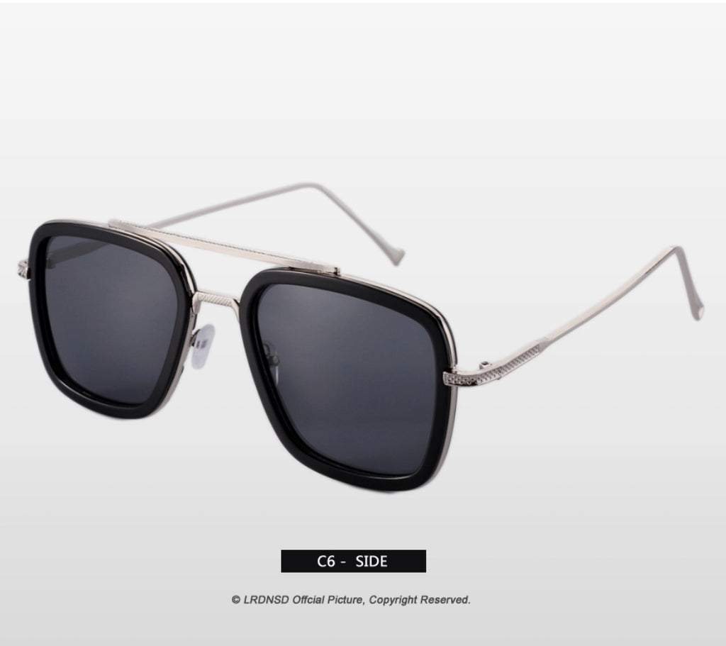 Tony Stark Sunglasses Vintage Square Metal Frame Eyewear– arzaan.pk